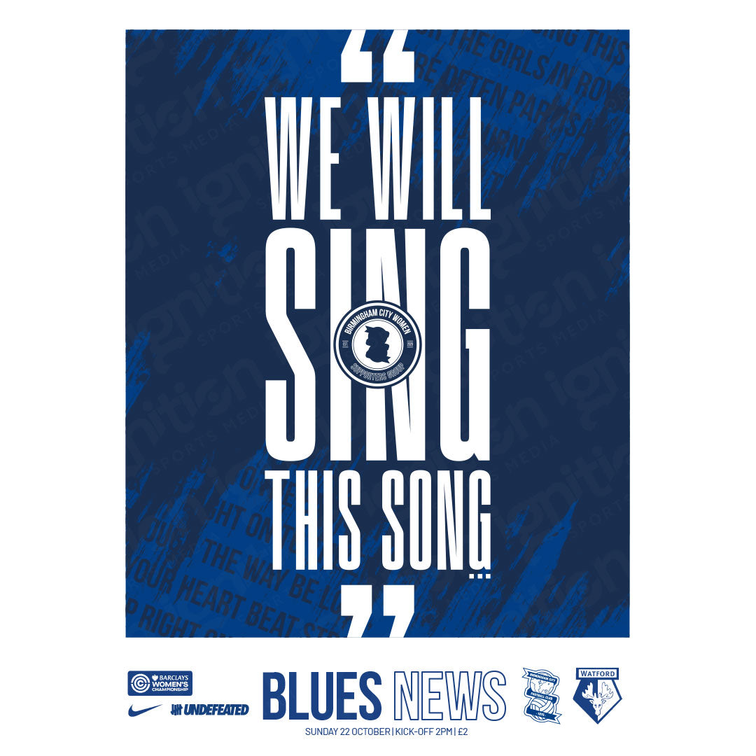 Birmingham City Women vs Watford Women Matchday Football Programmes ...