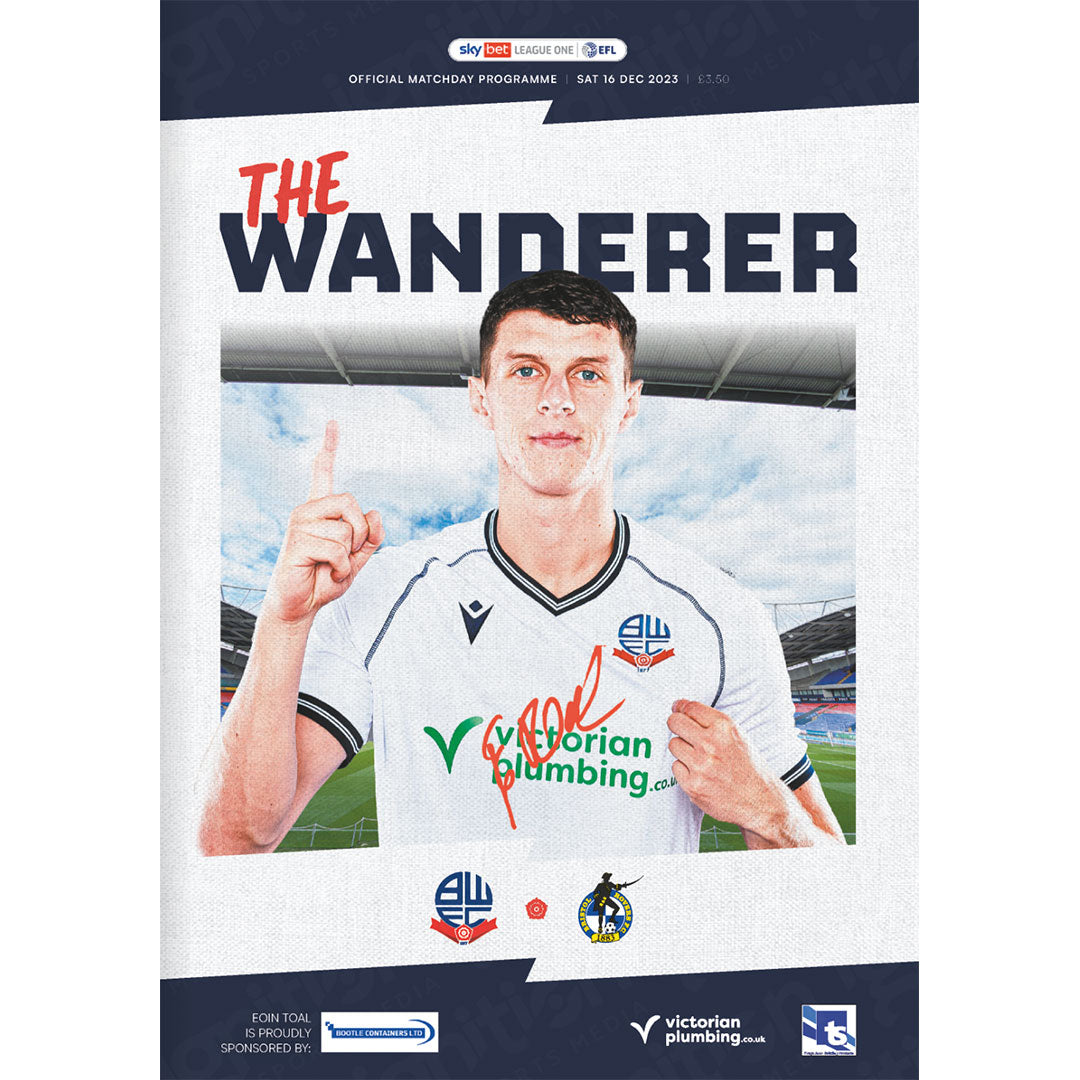 Bolton Wanderers v Bristol Rovers Matchday Football Programmes ...