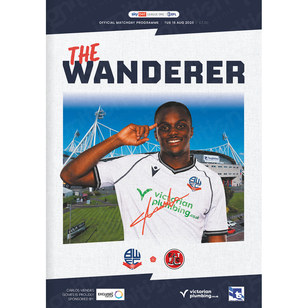 Bolton Wanderers v Fleetwood Town Matchday Football Programmes ...