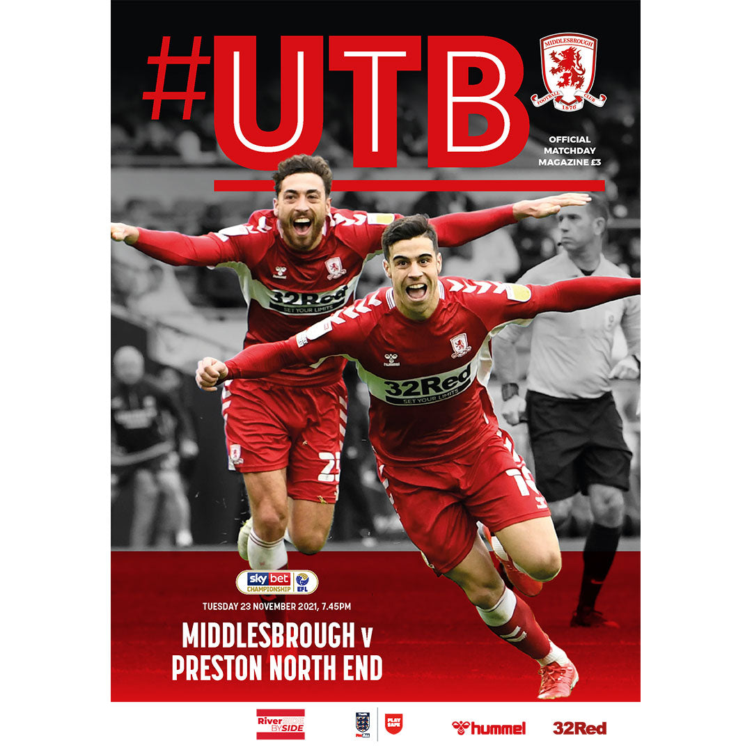 Middlesbrough vs Preston North End Matchday Football Programmes ...